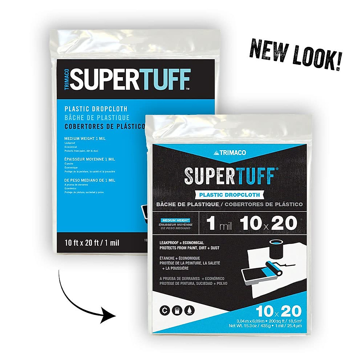 Trimaco 03306 SuperTuff Plastic Drop Cloth, 10-feet x 20-feet