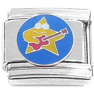 Yellow Star Blue Background Italian Charm