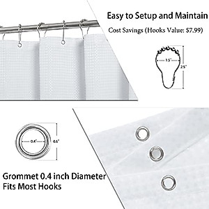 Black Shower Curtain, Polyester Ombre Bath Shower Curtains for Bathroom, Textured Fabric Waterproof Shower Curtain Liner with 12 Hooks,Machine Washable（72 x 72 inch,Black）