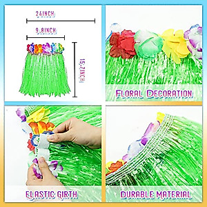 60 Pcs Hawaiian Luau Hula Skirts Decorations , Hawaiian Grass Skirts Leis Necklaces Bracelets for Tropical Beach Party Holiday Party Favor Decorations Tropical Themed Party Dance,Festive Occasions