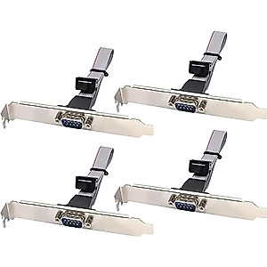 zdyCGTime 1Port DB9 RS232Serial Port Bracket to 10 pin HeaderRibbon Cable Connector Adapter, DB9 Serial Male to 10P Motherboard Header Panel Mount Cable Serial Port Bracket (12in 4Pcs) (1 Port)