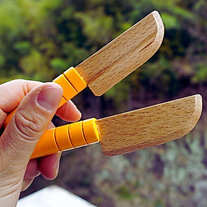 Nwsrayu 3 Pieces Wooden Kids Knife Toddler Knife for Chopping Kids Knifes for Cooking Toddler Knives Children's Safe Knives Cutting Veggies Fruits, Kitchen Tool for 3-10 Years Old