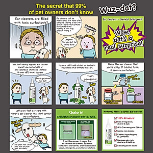 HYPONIC Premium No-Sting Hinoki Cypress Ear Cleaner (for All Dogs) - Dog Ear Cleaning Solution, Cleans and Removes Odors (4.06 oz)