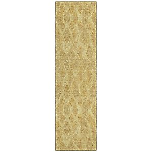 Addison Rugs Chantille ACN622 Gold 2'3" x 7'6" Indoor Outdoor Hallway Runner Rug, Stain Resistant Washable Kitchen Area Carpet for Bathroom, Laundry and Bedroom Rug