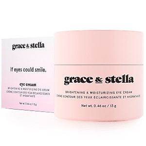grace & stella Under Eye Cream For Dark Circles, Bags And Puffiness - Caffeine Eye Cream - Vegan Under Eye Cream For Wrinkles - Eye Cream Anti Aging - Eye Repair Cream - Made in USA (0.46 oz)