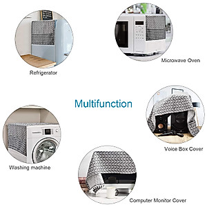 LOYIFE Washing Machine Top Covers, Refrigerator Dust Cover, Washer And Dryer Top Cover Front Load, With 4 Storage Bags, Grey, 51*21.5 in