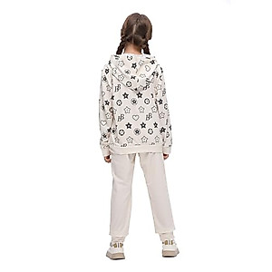 L.O.L. Surprise! Girls Clothes with Long Sleeve Stars Print Hoodie Sweatshirt and Pant Leggings 2 Piece Fall Outfits Apricot 8-9 Years