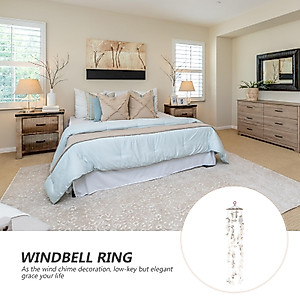 BESPORTBLE Natural Seashell Wind Chime Seashell Wind Bell Decorative Hanging Ornament Nautical Home Decor Gift for Room Patio Balcony Garden (White)