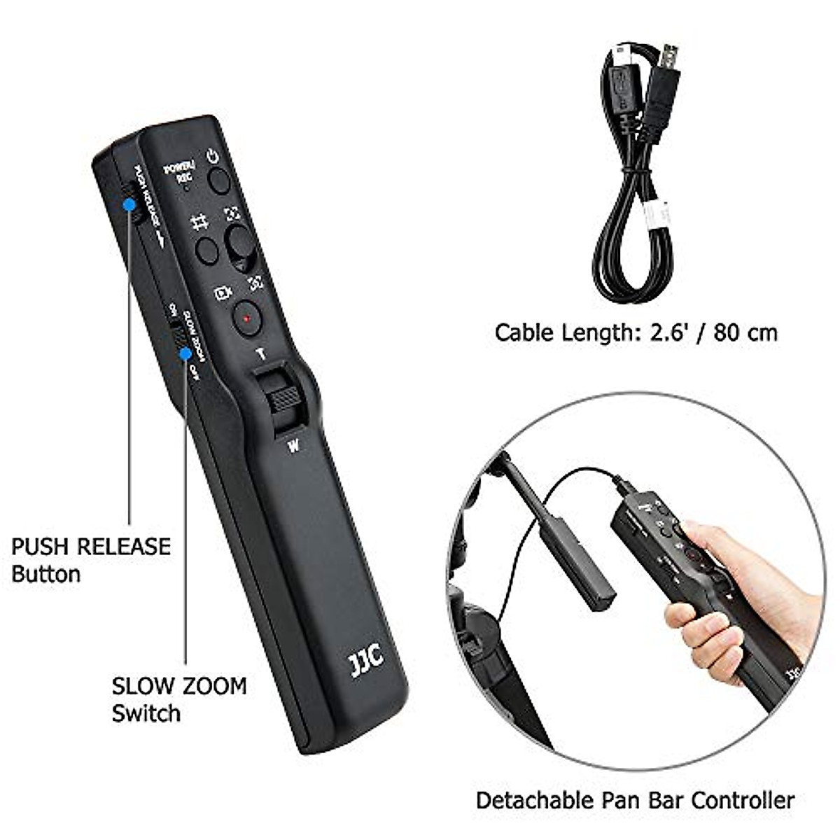 Video Remote Control Tripod for Sony FDR-AX53 AX43 AX33 AX100 AX700 HDR-CX405 CX455 CX440 CX675 Camcorder Handycam RX10M4 RX10M3 RX10M2 RX100M7 RX100M6 HX99 HX90V HX80 HX60V HX50V HX400V HX300 Camera