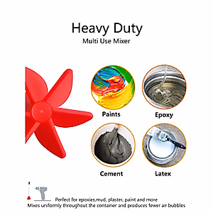 Bicafa 2packs 1 Gallon Paint Mixer for Drill Works with all 3/8 inch and Larger Drills, Resin Epoxy Mixer, Paint Mixer Drill Bit, Drill Mixer Attachment with Paddle Design Fits1 Gallon