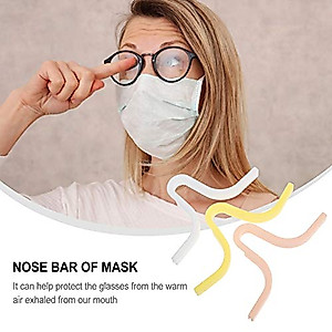 EXCEART Anti- Fog Nose Bridge Pads Strip Self- Adhesive Face Inner Support Frame Eyeglasses Nose Pads Plastic Seal Nose Cushion Holder Eyeglasses Strip