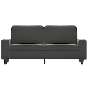 Matalde 2-Seater Sofa Dark Gray 55.1" Microfiber Fabric, Weight-52.69 lbs