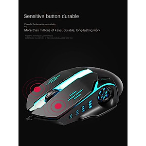 NC Backlit RGB Keyboard and Mouse Combination, Adjustable Breathing Light, Wired Gaming Keyboard, Wrist Rest Keyboard, Adjustable DPI Gaming Mouse, Suitable for Mac, PC and Laptop Gamers (Black)