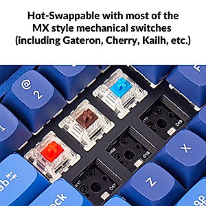 Keychron Q1 RGB Wired Custom Mechanical Keyboard, 75% Layout QMK/VIA Programmable Macro with Hot-swappable Gateron G Pro Blue Switch Double Gasket Compatible with Mac Windows Linux (Blue) -Version 2