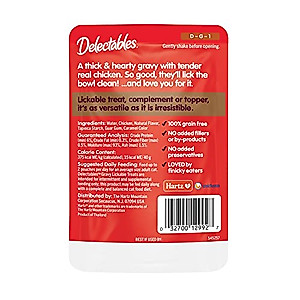 Hartz Delectables Gravy Non-Seafood Lickable Wet Cat Treat & Food Topper, Chicken, 12 Pack, 1.40 Ounce (Pack of 12)