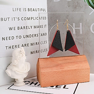 Jagucho Leather Earrings Dangle for Women, Lightweight Hoop Earrings Drop