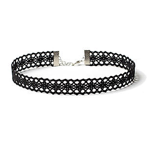 mollensiuer 6 Pieces Black Choker Necklace Set Vintage Lace Tattoo Choker for Women