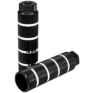 wansha Bike Pegs - High Strength Alloy Foot Pegs for BMX and Bicycle (Striped Black, 2pairs)