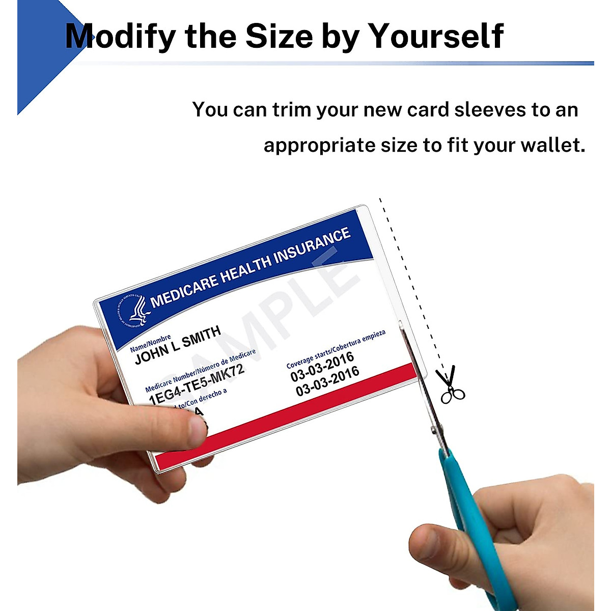 Neando Medicare Card Holder Protector Sleeves, Social Security Card Protector, 12 Mil Clear PVC Water Resistant Plastic Sleeves for New Medicare Cards, Business Cards, ID Cards, Credit Cards, 6 Pack