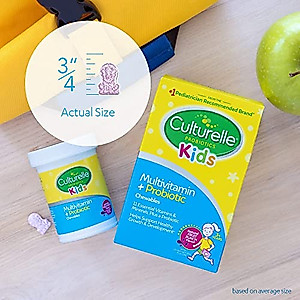Culturelle Kids Complete Chewable Multivitamin + Probiotic For Kids, Ages 3+, 50 Count, Digestive Health, Oral Health & Immune Support - With 11 Vitamins & Minerals, including Vitamin C, D3 & Zinc