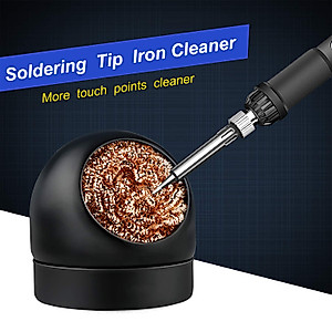 Generic Soldering Iron Tip Cleaner - Non-slip Solder Tip Cleaning Wire Ball & Base Holder Soft Coiled Brass Tip Cleaner Kit (No Water)