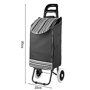 Shopping Trolley on Wheels Multi Function Shopping Cart Small Cart Collapsible Two Rounds Trolley Lever Car Small Trailer Luggage Cart Contains Cloth Bag Storage Hand Trucks,#3 ,