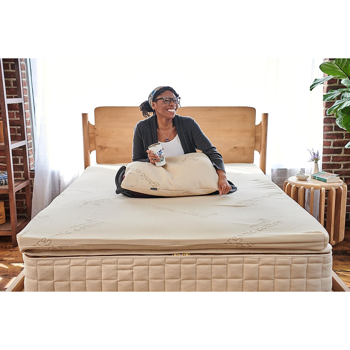 Naturepedic 2'' Adagio Latex Mattress Topper - Thick Cooling Breathable Top Mattress Pad for Back Pain Relief & Full Body Contouring Comfort - Twin