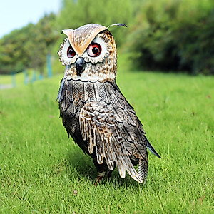 ElegantFloraDcor Metal Owl Sculpture, Indoor Home Furniture Decoration Art Craft Gift, Outdoor Garden Lawn 3D Art Sculpture
