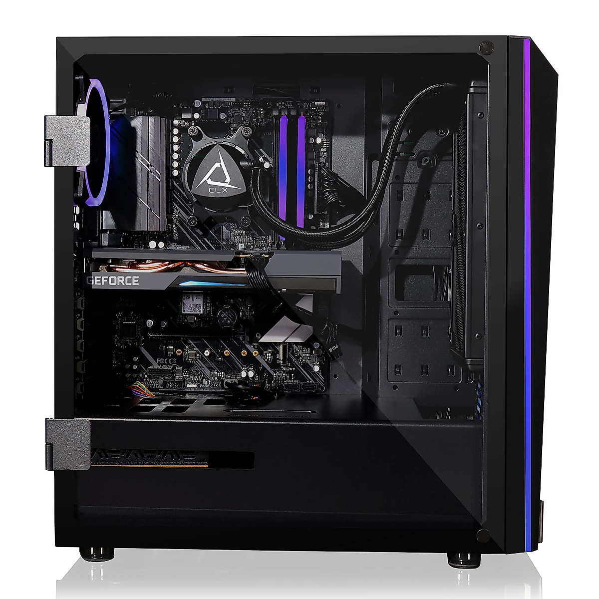 CLX Set Gaming Desktop - Liquid Cooled AMD Ryzen 7 5800X 3.8GHz 8-Core Processor, 32GB DDR4 Memory, GeForce RTX 3060 12GB GDDR6 Graphics, 500GB SSD, 4TB HDD, WiFi, Windows 11 Home 64-bit,Black