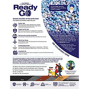 Ready Go Ice Melter with Traction Minerals to Melt Ice & Snow for Instant Traction Chloride Free Salt Free, Non-Toxic, Pet Safe, Child Safe, Environmentally Friendly (8 lb Pack of 4)