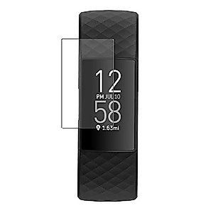Puccy 3 Pack Screen Protector Film, compatible with Fitbit Charge 4 TPU Guard （ Not Tempered Glass Protectors ）