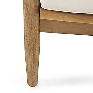 Christopher Knight Home Felix Outdoor Acacia Wood Club Chair (Set of 2), Teak Finish, Beige