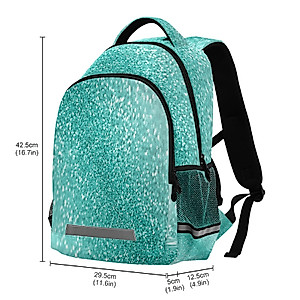Eionryn Teal Turquoise Sparkle Backpack Aqua Green Laptop Backpacks Book Bags Water Resistant Daypack Durable College Shoulder Bag Sports Travel Day Pack