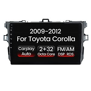 Android 11 Car Stereo Double Din for Toyota Corolla 2009 2010 2011 2012, 9 Inch Car Radio Built in Car-Play Android Auto GPS Navigation IPS Touchscreen Support BT FM AM, 2GB RAM 32GB ROM