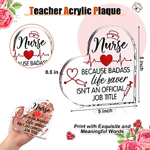 Treela 3 Pcs Christmas Nurse Appreciation Gift Set Include Nurse Acrylic Plaque Nurse Week Shot Glass and Nurse Gifts Socks for Women Men School Nurse Week Birthday Graduation Retirement Gifts