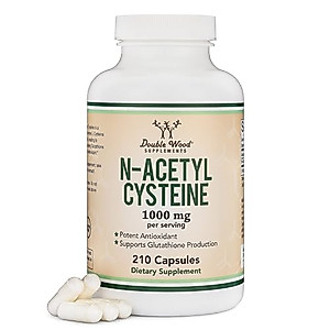 NAC Supplement N-Acetyl Cysteine (1,000mg Per Serving 500mg Per Cap, 210 Capsules) (Third Party Tested) with Odor Masking Technology to Boost Glutathione Levels by Double Wood