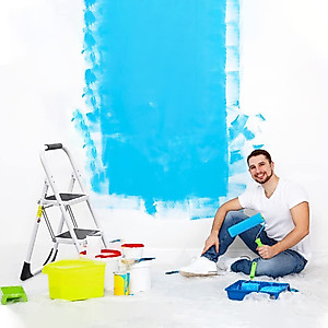 Step Ladder EFFIELER,2 Step Stool Ergonomic Folding Step Stool with Wide Anti-Slip Pedal 430 lbs Sturdy Step Stool for Adults Multi-Use for Household, Kitchen，Office Step Ladder Stool (White)