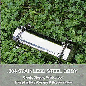 Lumirio Time Capsule, 10.2in Waterproof Time Capsule Container, 304 Stainless Steel Underground Capsule Storage Container with Spanner Gloves, for Birthday Wedding Graduation Gift (Silver)