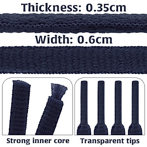 DELELE 2Pair Oval Shoes laces 42 Colors Half Round 1/4" Athletic ShoeLaces for Sport/Running Shoes Shoe Strings Navy Blue -45 inch