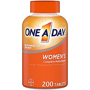 One A Day Women’s Multivitamin, Supplement with Vitamin A, C, D, E and Zinc for Immune Health Support, B12, Biotin, Calcium & More, Tablet 200 count
