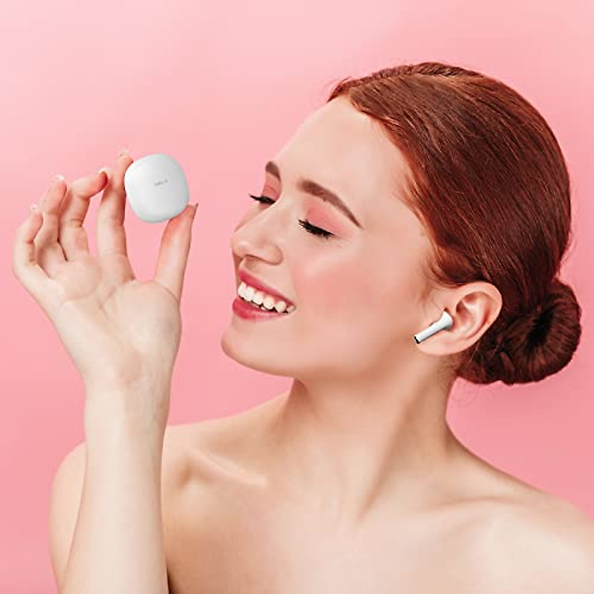 iWALK Amour Wireless Earbuds for Small Ears Women, 3g Light Weight Bluetooth Earbuds 5.2 HiFi Stereo with Noise Cancelling Microphone, Bluetooth Earphones for Sports and Working