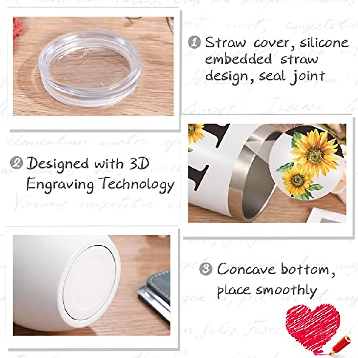 Zopeal Funny Personalized Coffee Mug Cup with Initials, Monogrammed Gift for Women Mom Teacher Birthday Christmas Wedding, 12 oz Stainless Steel Wine Tumbler with Brush Straw Gift Box(H)