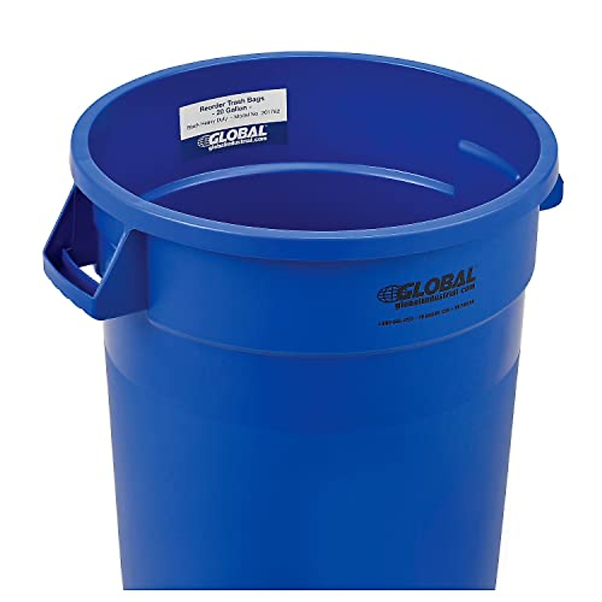 Global Industrial 20 Gallon Plastic Trash Container, Garbage Can - Blue