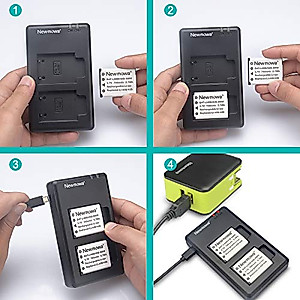 Newmowa Li-42B Replacement Battery (2 Pack) and Dual USB Charger Kit for Olympus Li-42B/Li-40B,Fujifilm NP-45S and Olympus Stylus 1040 1060 1070 7000 7010 7020 7030 7040 Tough 3000 TG-310 TG-320 VR310