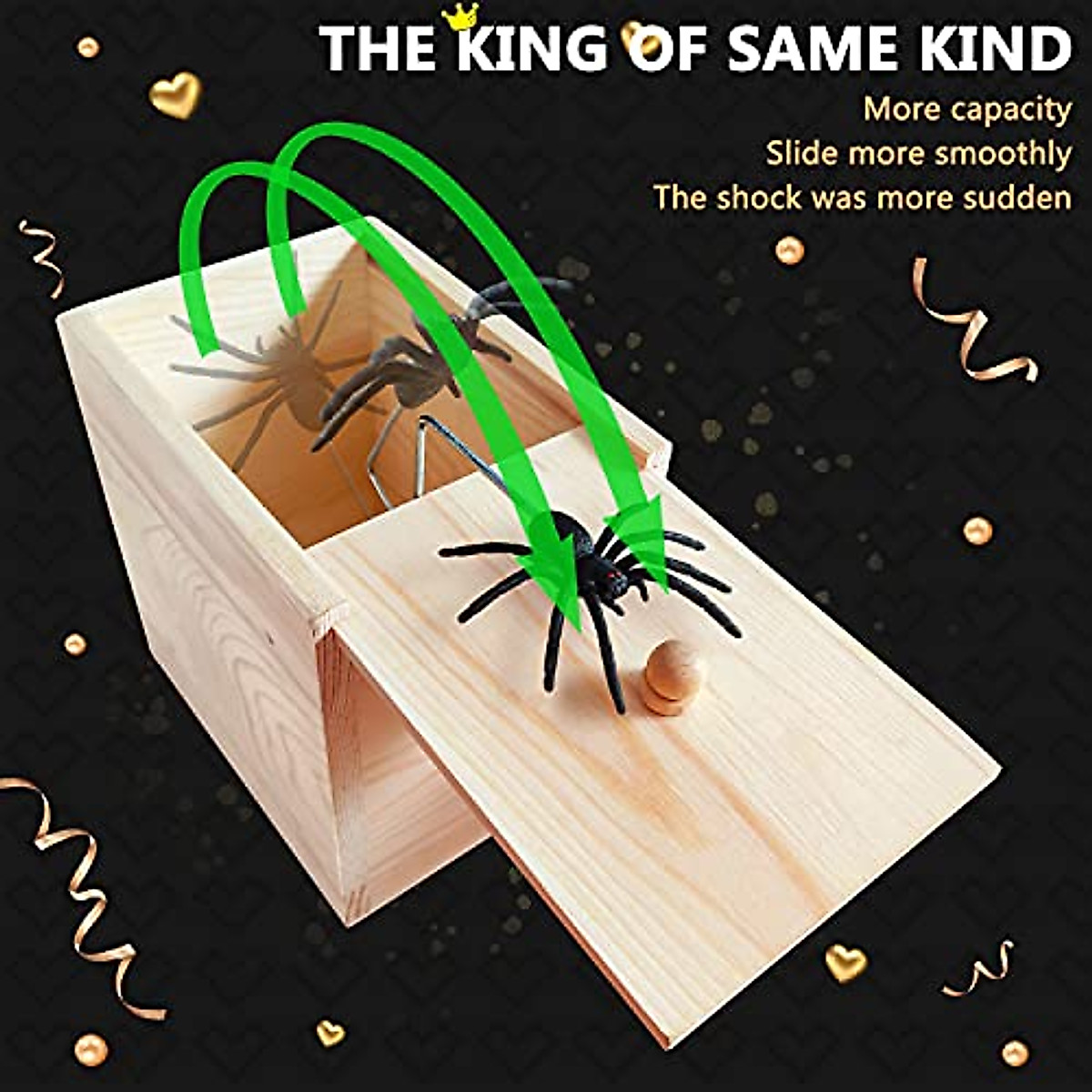 NA Spider Prank Big Box?Wooden Surprise Box?Handmade Fun Gag Gift & Practical Joke Toys