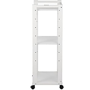 VEVOR Printer Stand, 3-Tier Rolling Printer Cart, Adjustable Storage Shelf Rack on Lockable Wheels, 19.69x 13.78x 42 inch Printer Table for Home Office Small Spaces Organization, White