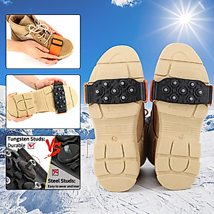 Xproutdoor Mid-Sole Ice Cleats Crampons Traction Snow Grips with Tungsten Spikes