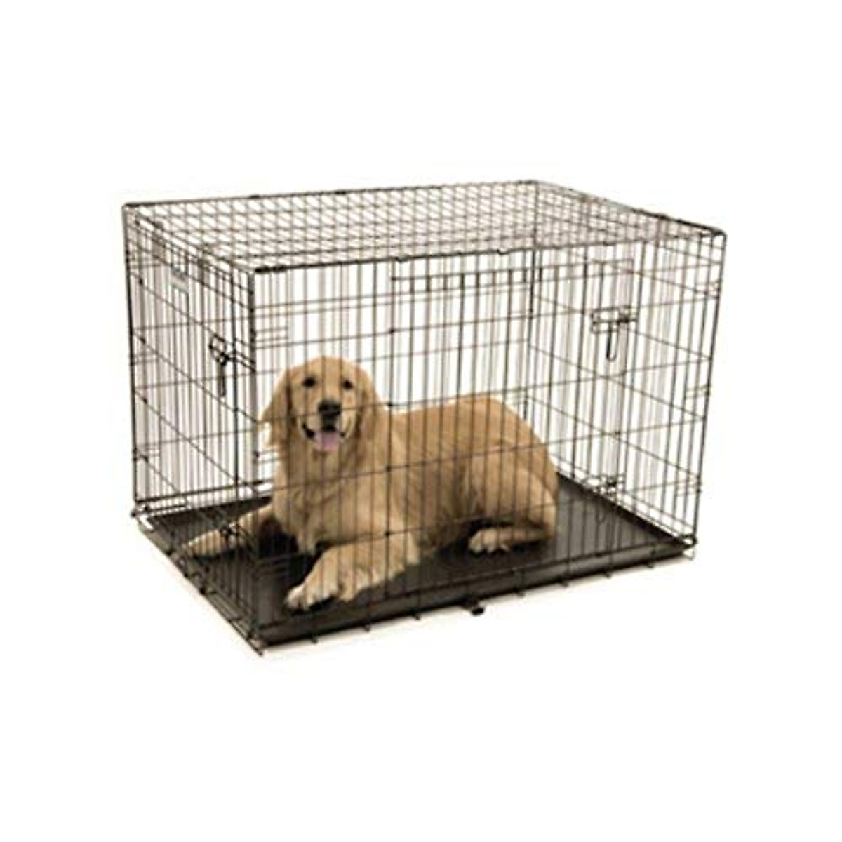 Precision Pet Products Two Door Provalue Wire Dog Crate, 42 Inch, For Pets 70-90 lbs, With 5-Point Locking System