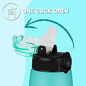 GOPPUS Kids Insulated Water Bottle 12 oz BPA-FREE Double Wall Vacuum Stainless Steel Kids Cup Leakproof Metal Water bottles with Straw & Spout Lid Strap Handle