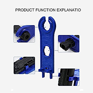 RAKDSYMC 6Ft 10AWG(6mm²) Solar Panel Extension Cable, Solar Panel Wire with Female and Male Connector with Extra Free Pair of Spanner Wrench (6Ft Red+6Ft Black)